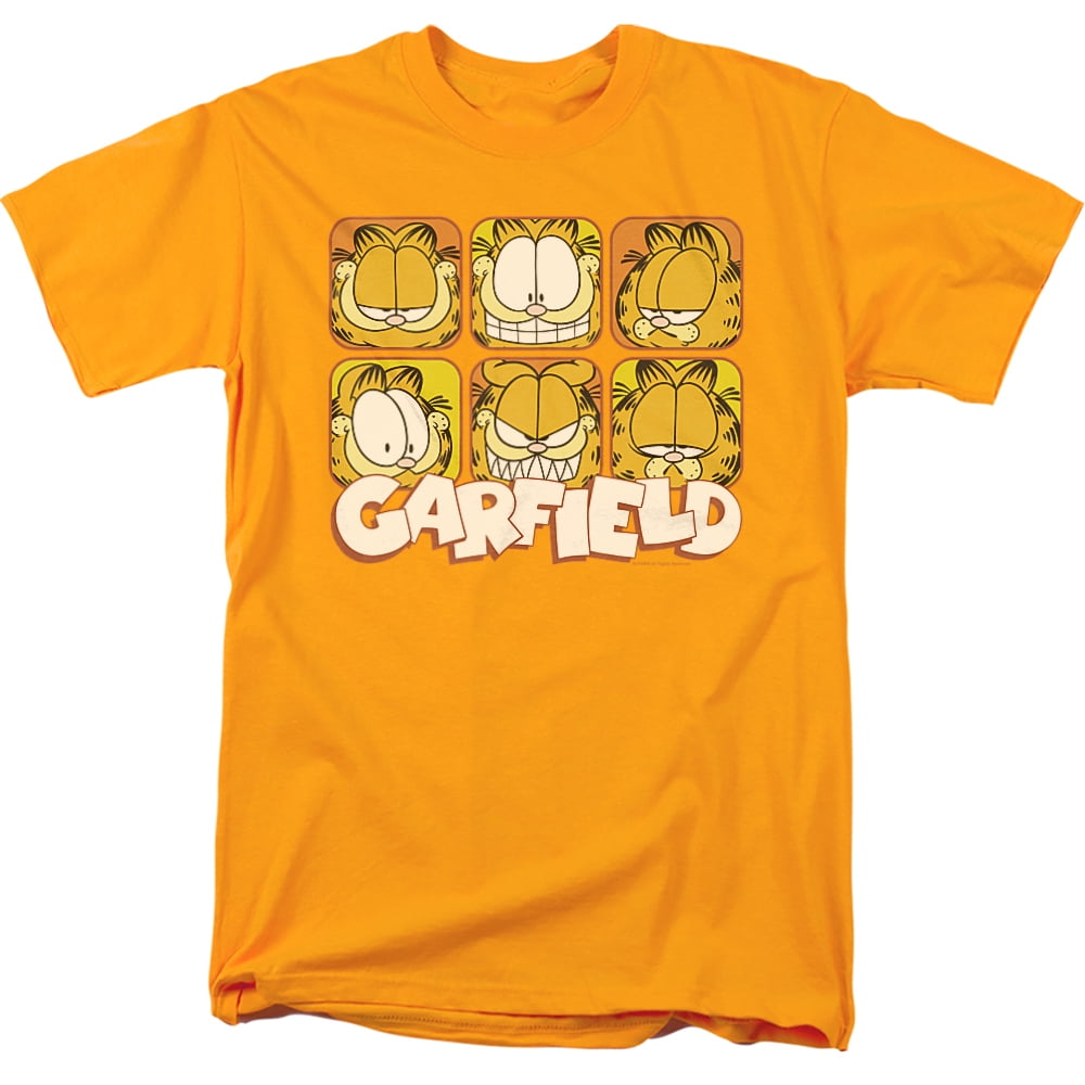 Trevco Sportswear GAR500-AT-6 Garfield Many Faces Adult Regular Fit Short Sleeve T-Shirt, Gold ...