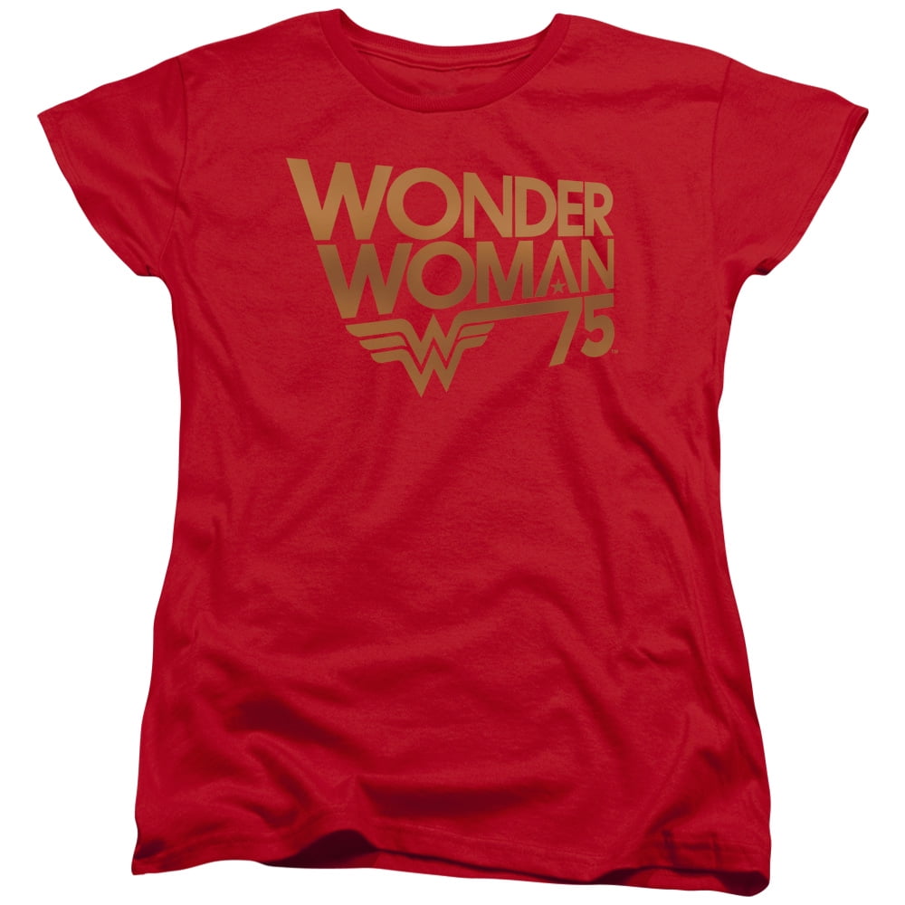 Trevco Sportswear JLA712-WT-3 Wonder Woman 75th Anniversary Gold Logo ...