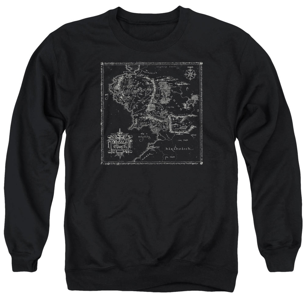 Trevco Sportswear LOR1062-AS-3 Lord of The Rings Map of Me Adult ...