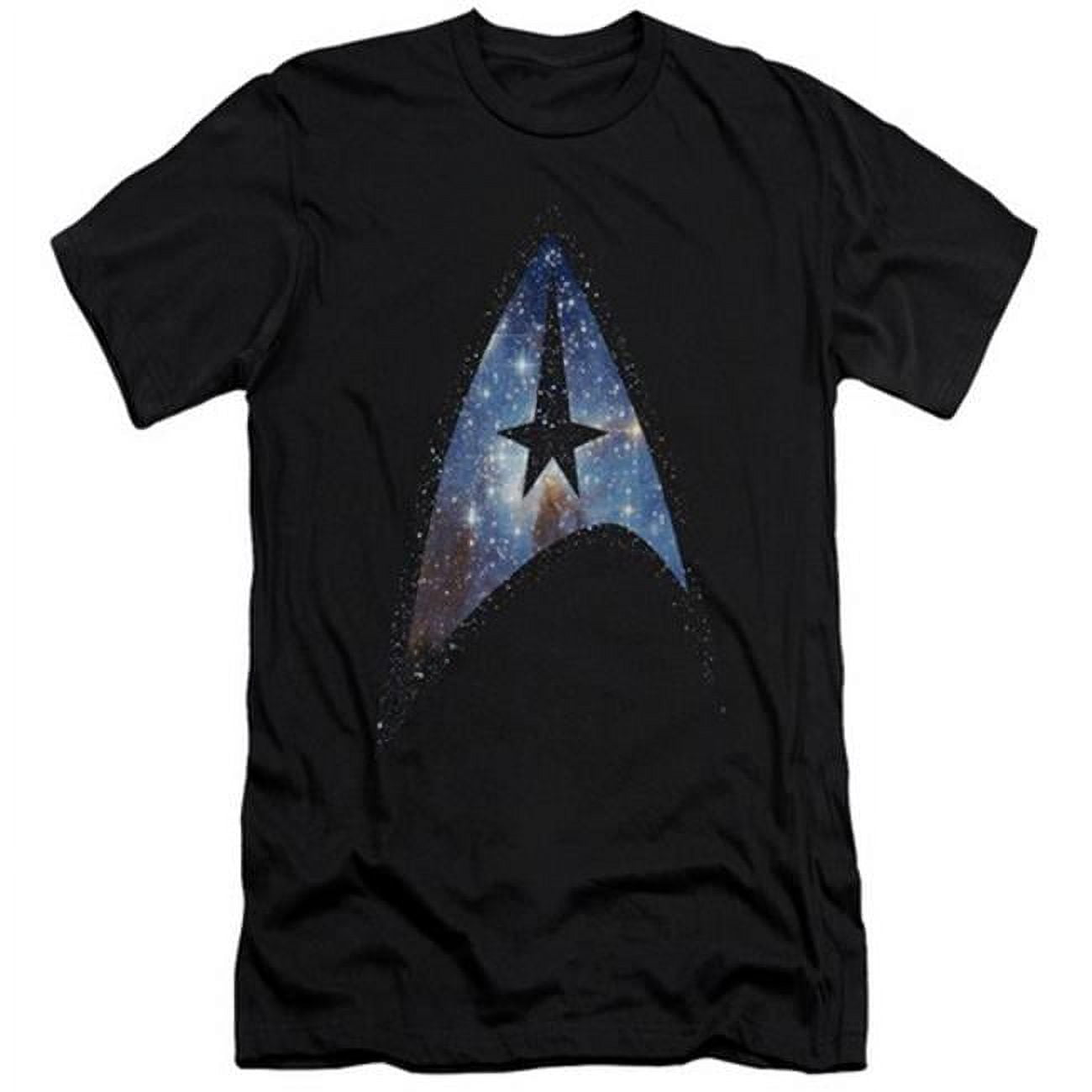 Trevco Star Trek-Galactic Shield - Short Sleeve Adult 30-1 Tee - Black ...