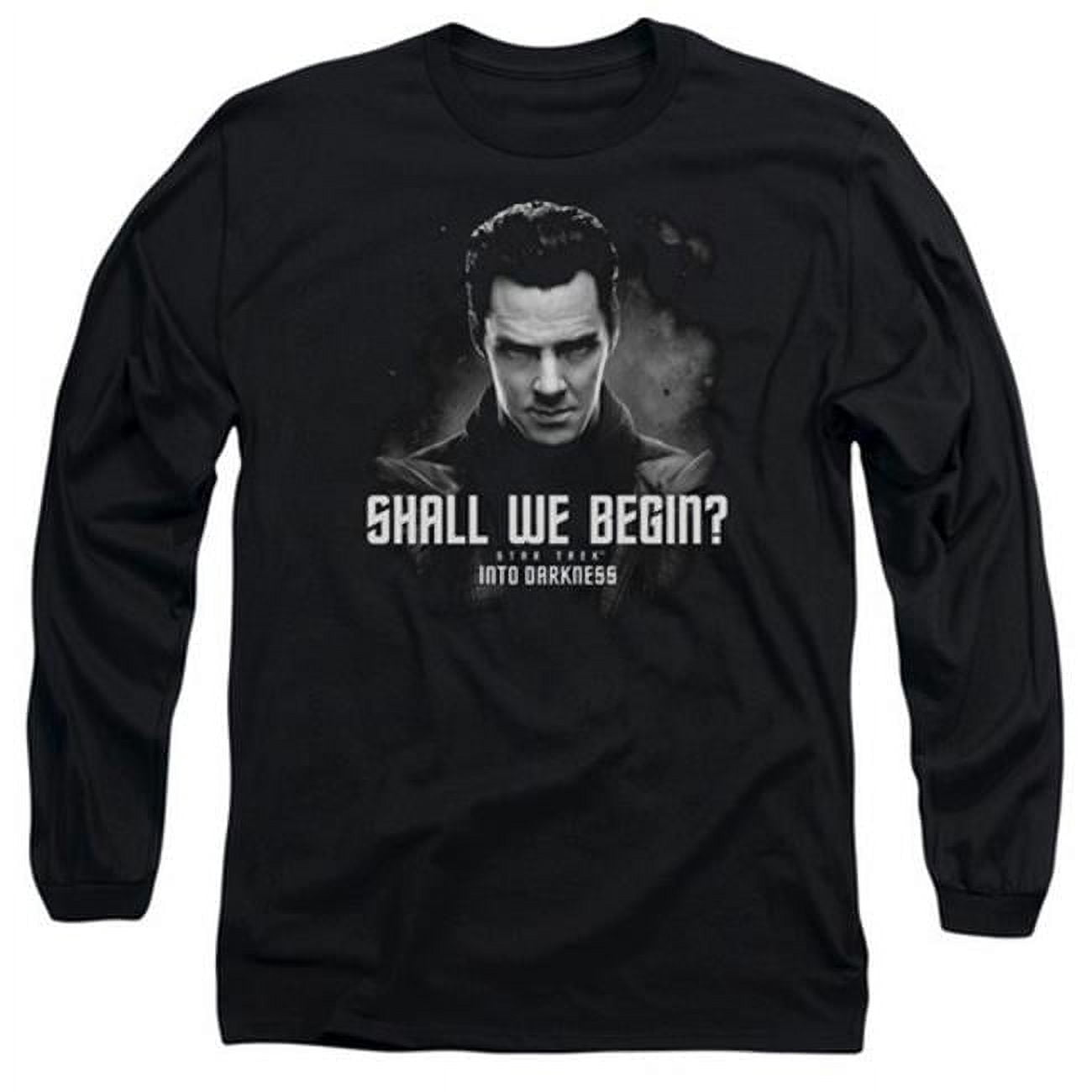 Trevco Star Trek-Shall We Begin - Long Sleeve Adult 18-1 Tee - Black ...