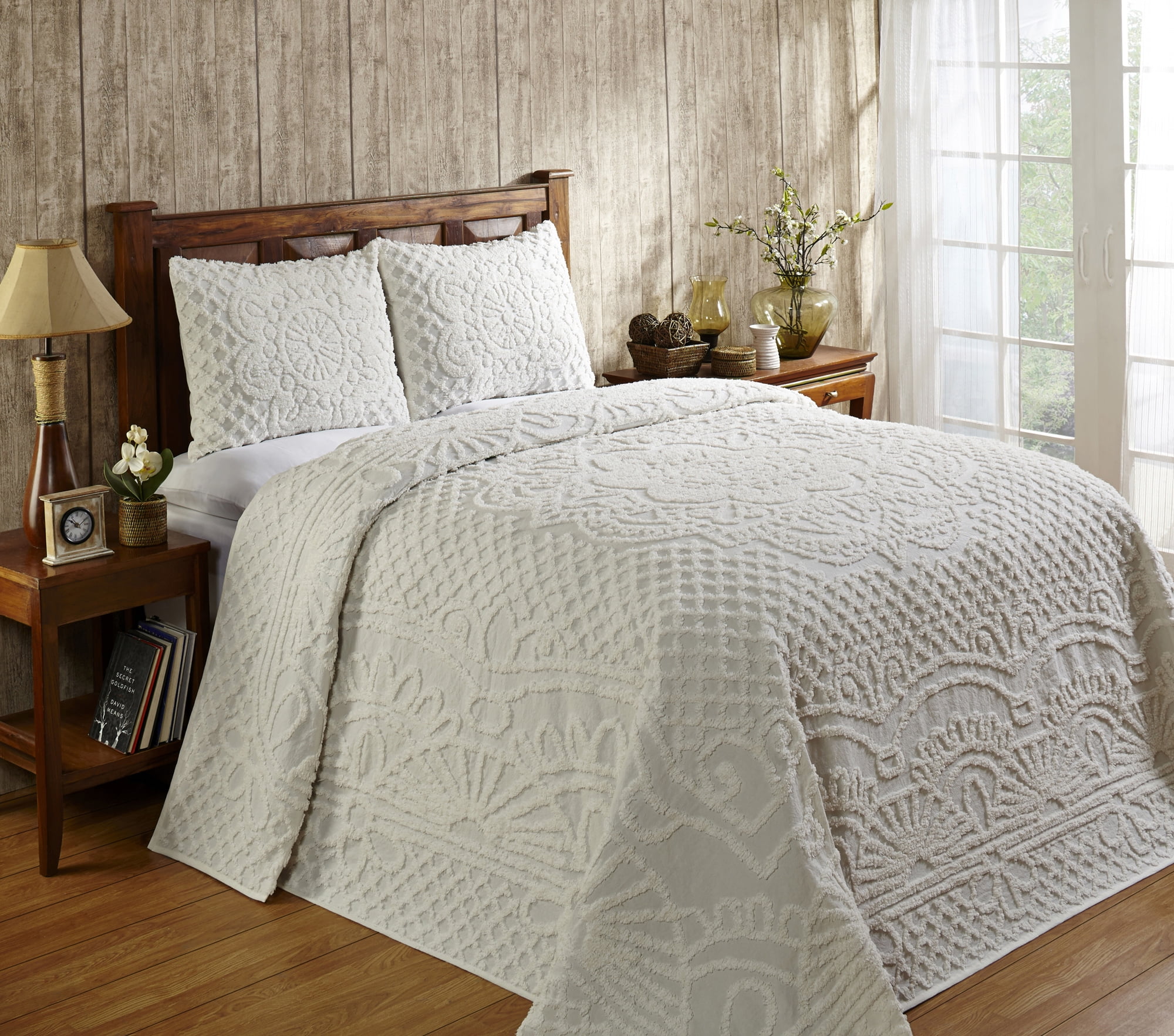 Better Trends Trevor Medallion Design, Full/Double Bedspread Set, 100% ...