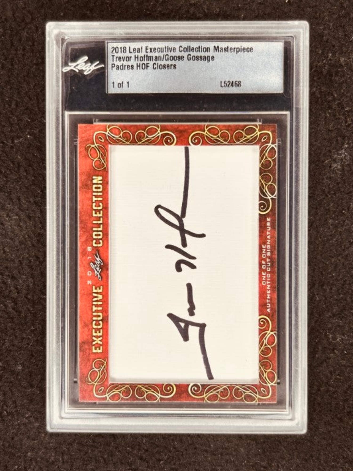 Trevor Hoffman and Goose Gossage 2018 Leaf Masterpiece Cut Signature ...