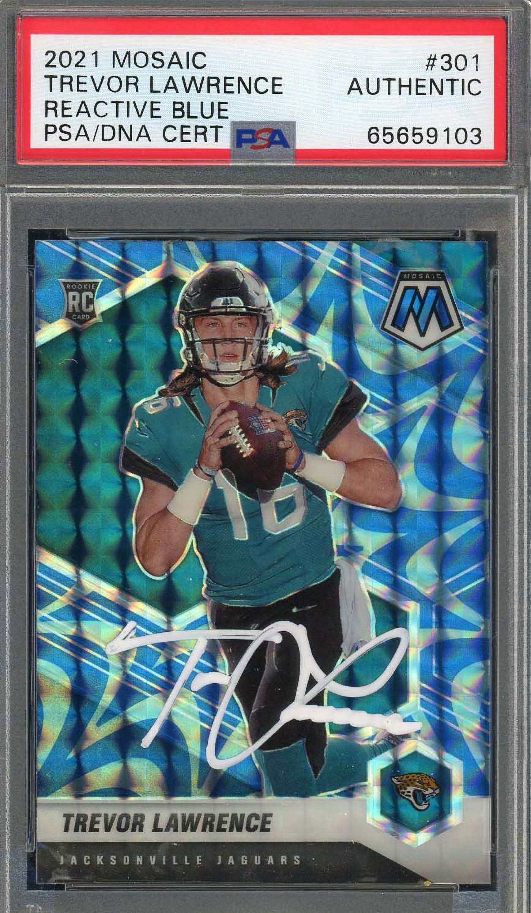 Trevor Lawrence Autographed 2021 Panini Mosaic Rookie Card #301 Auto ...