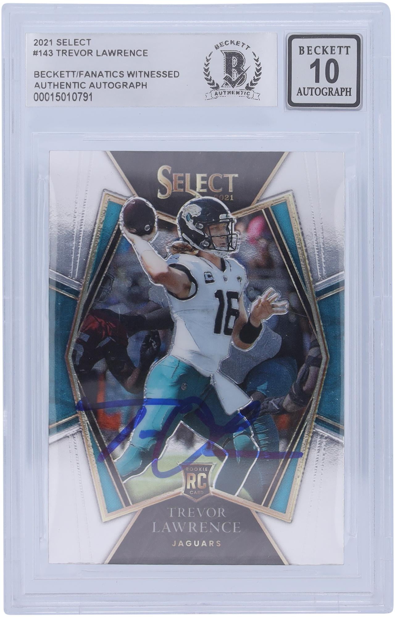 Trevor Lawrence Jacksonville Jaguars Autographed 2021 Panini Select ...