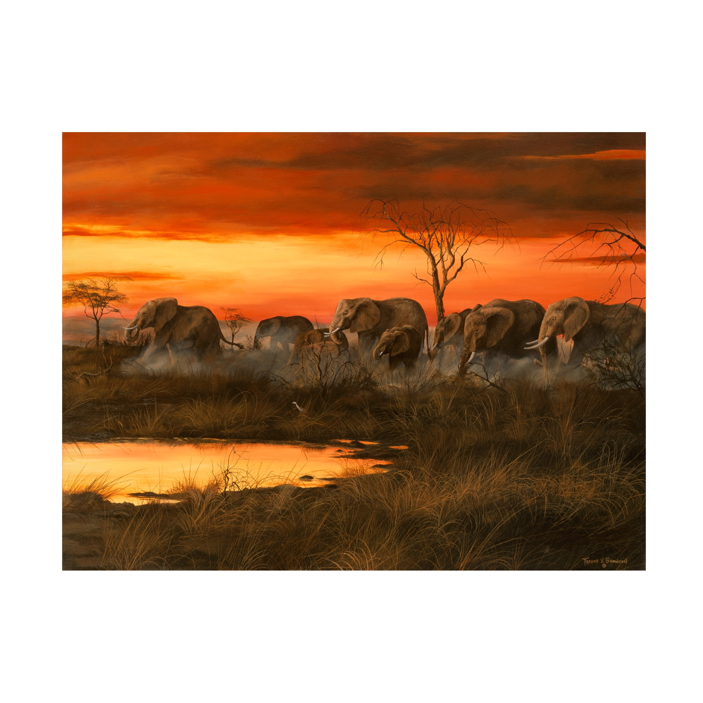 Trevor V. Swanson 'Sunset River Crossing' Canvas Art - Walmart.com