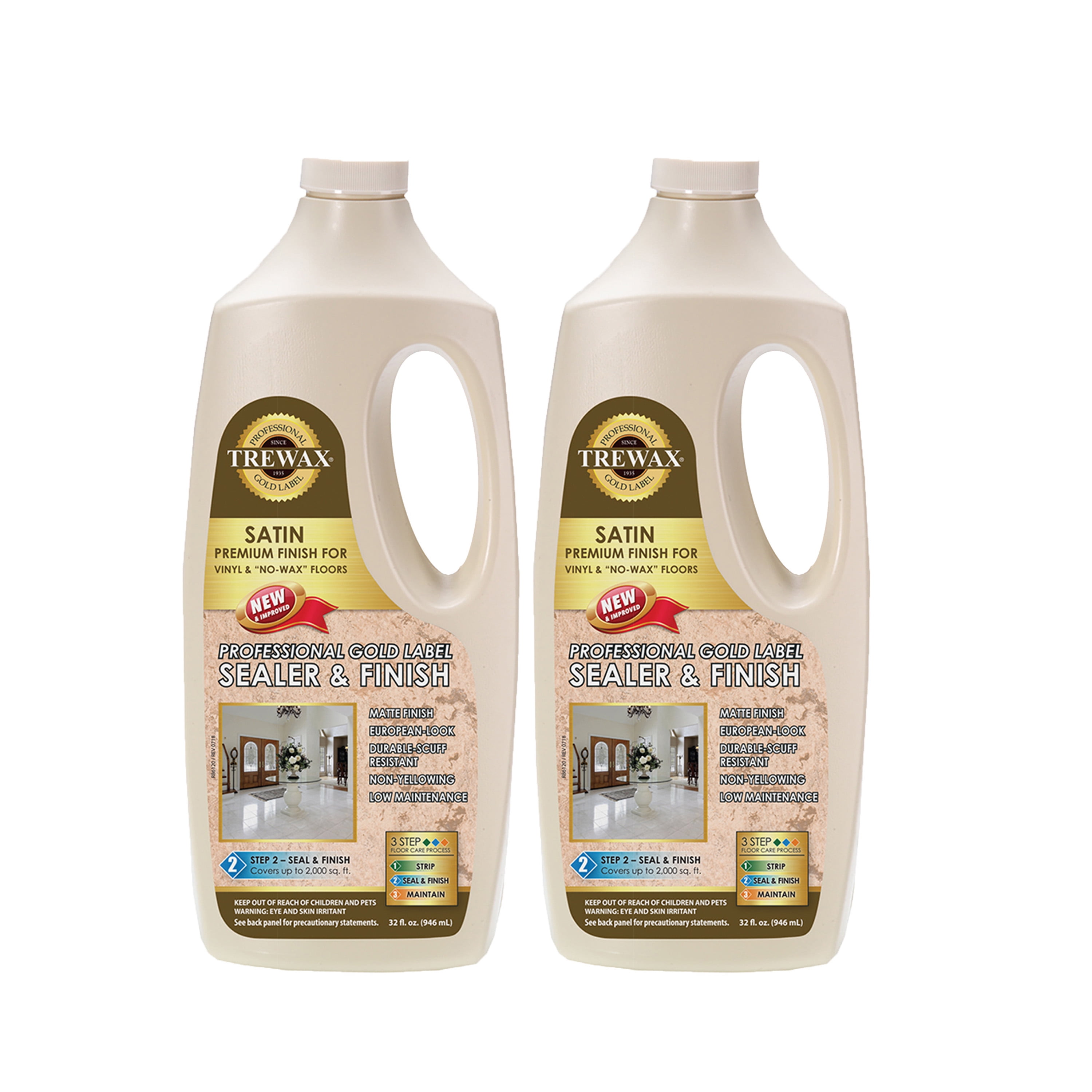 Trewax Professional Gold Label Sealer, Satin, 32-Fluid Ounce, Pack of 2 ...