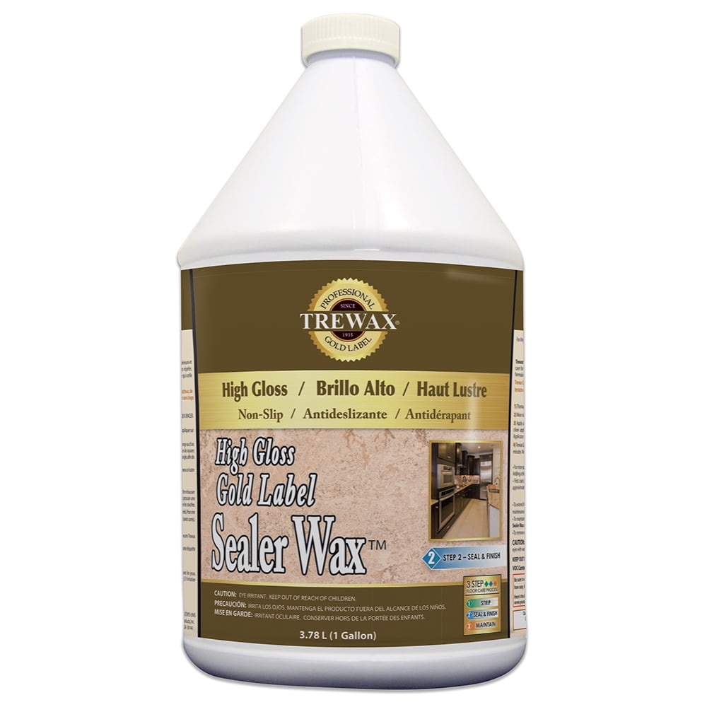 Trewax Professional Gold Label Sealer Wax for Floors, Gloss, 1-Gallon ...