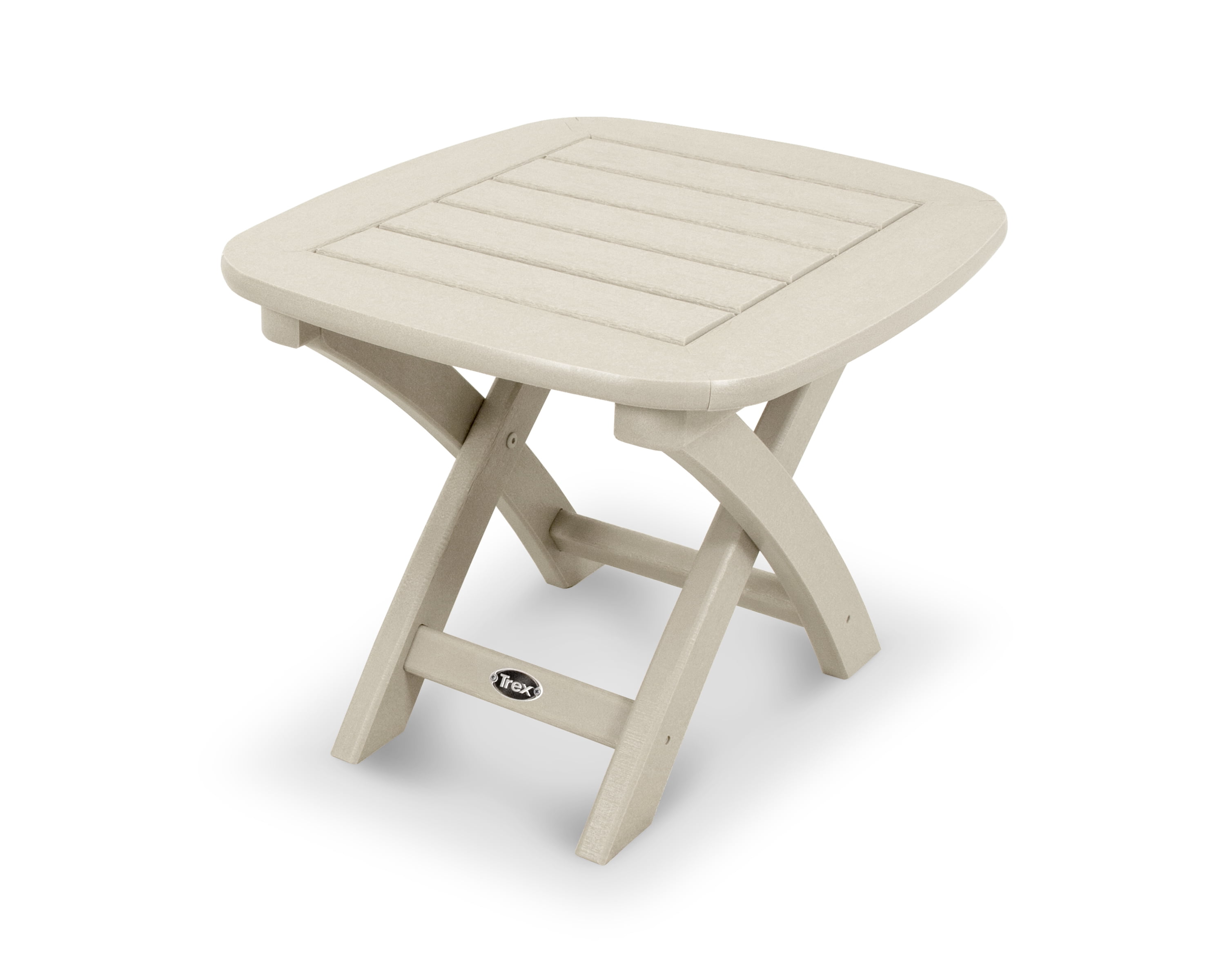 POLYWOOD Yacht Club 21" x 18" Side Table in Sand Castle - Walmart.com