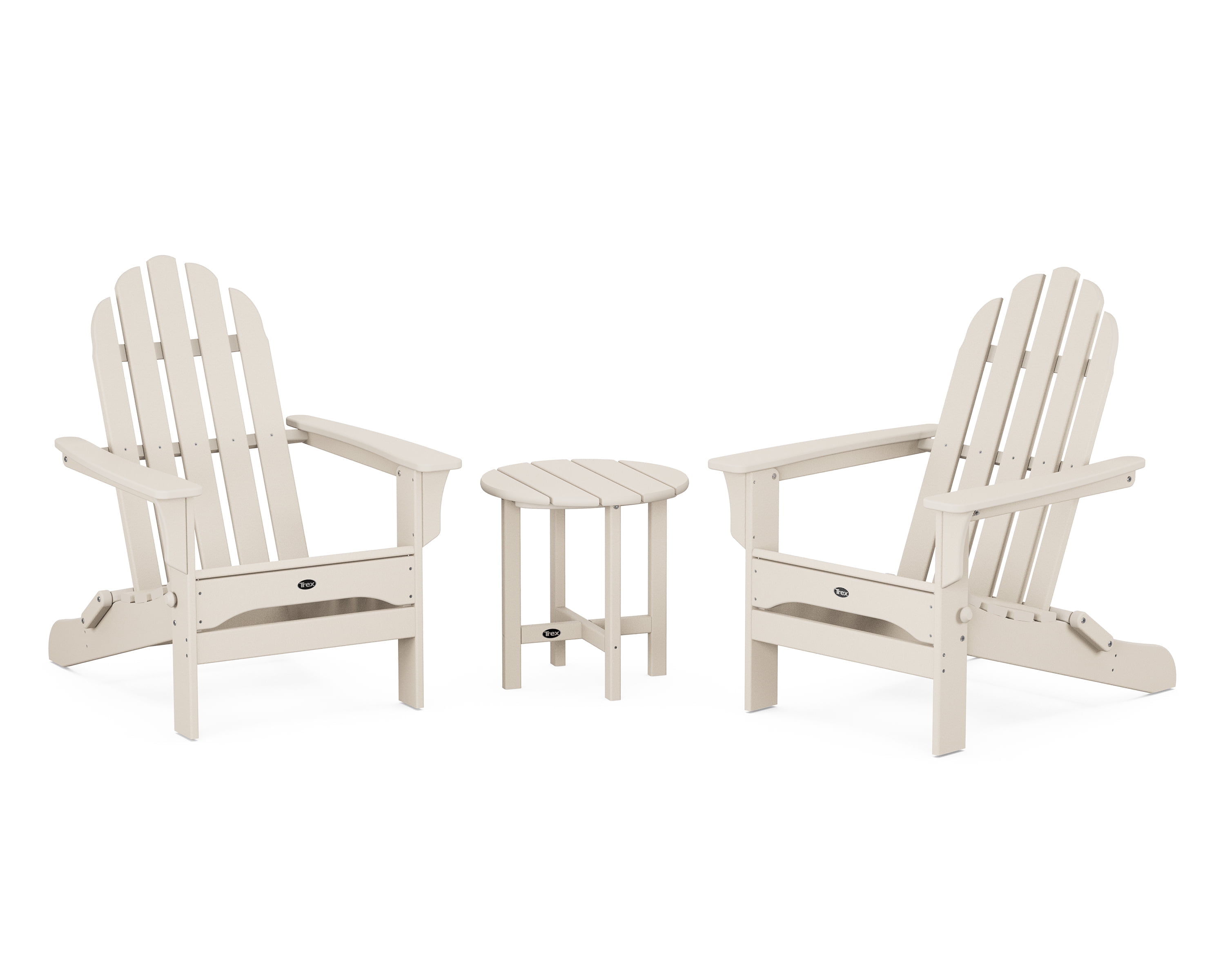 Trex Outdoors Cape Cod Folding Outdoor Adirondack Set with Side Table ...
