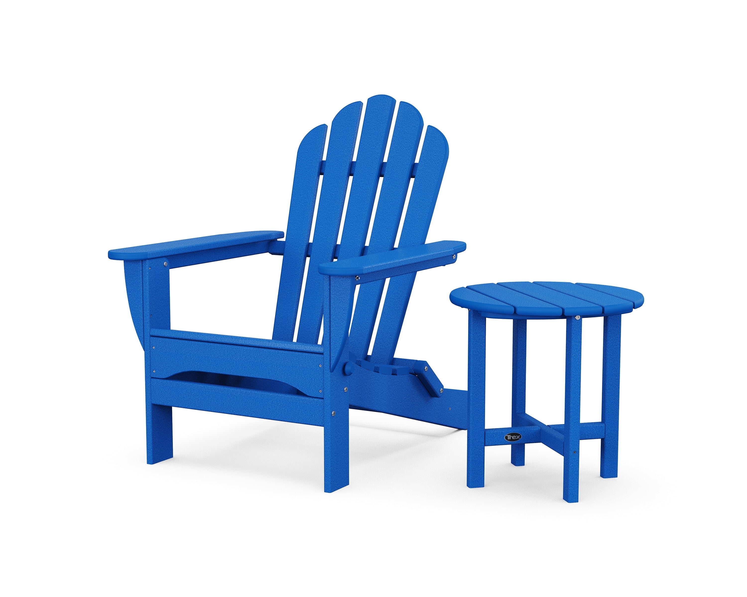 Trex Outdoors Monterey Bay Folding Outdoor Adirondack Chair with Side ...