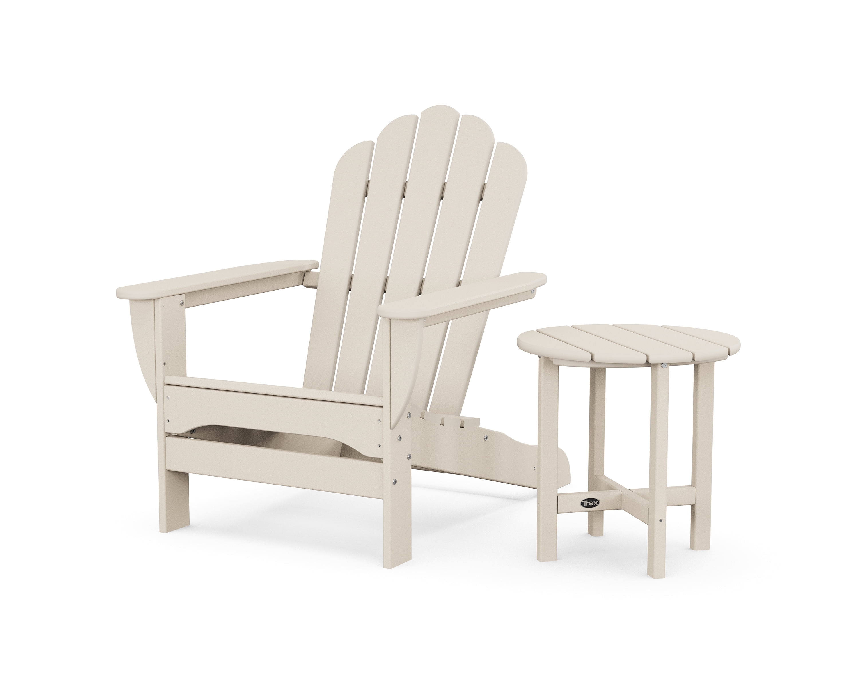 Trex Outdoors Monterey Bay Oversized Outdoor Adirondack Chair with Side ...