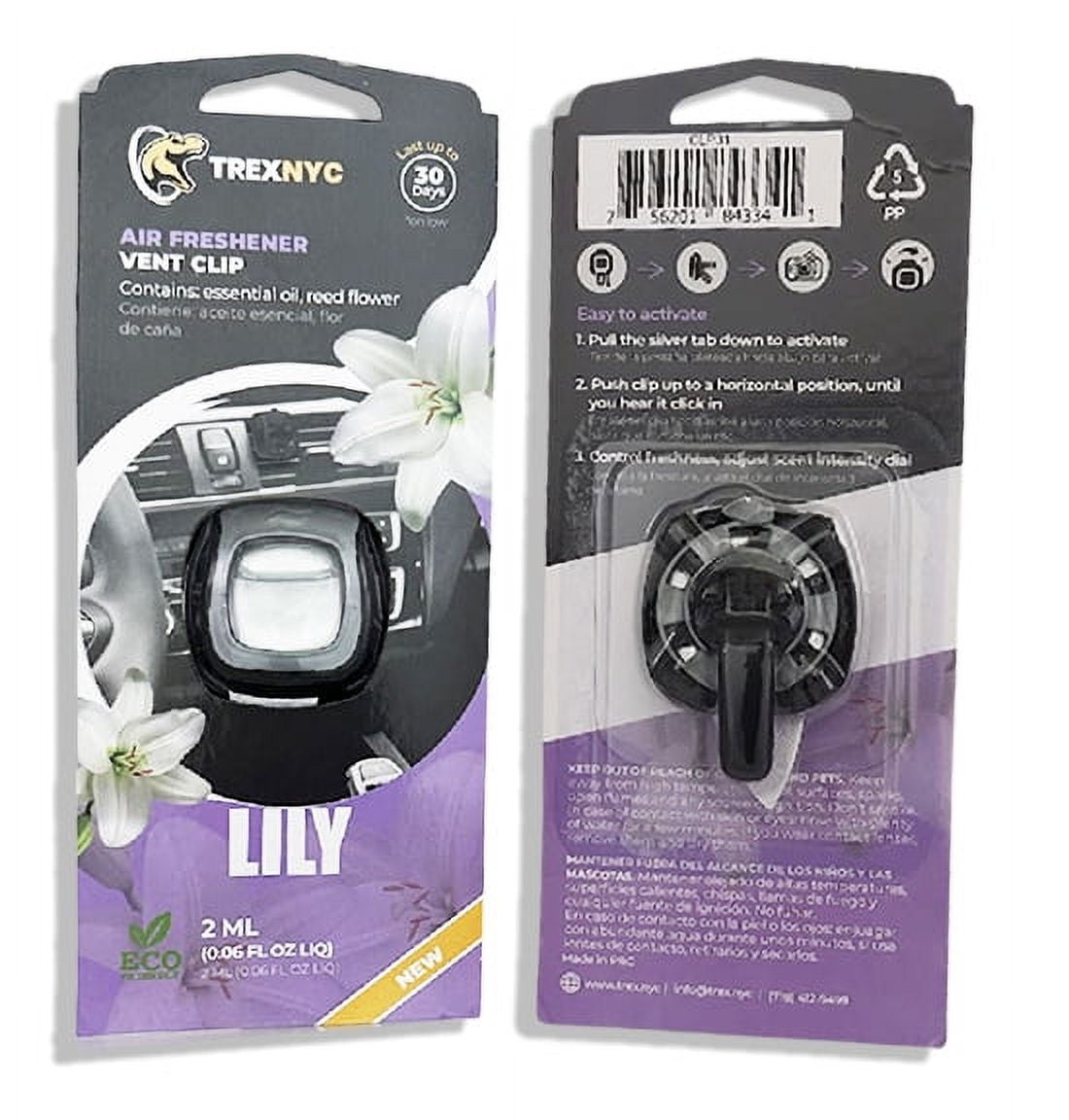 TrexNYC Car Air Fresheners Vent Clips, Essential Car Odor Eliminator ...