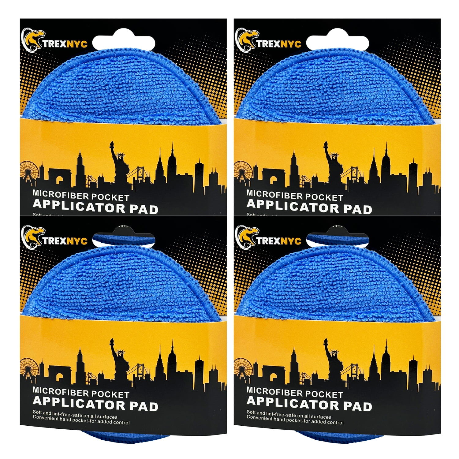 TrexNYC Microfiber Wax Applicator Pads with Finger Pocket – Versatile ...