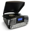 Trexonic 3-Speed Turntable with CD Player, Dual Cassette Player, BT, FM ...