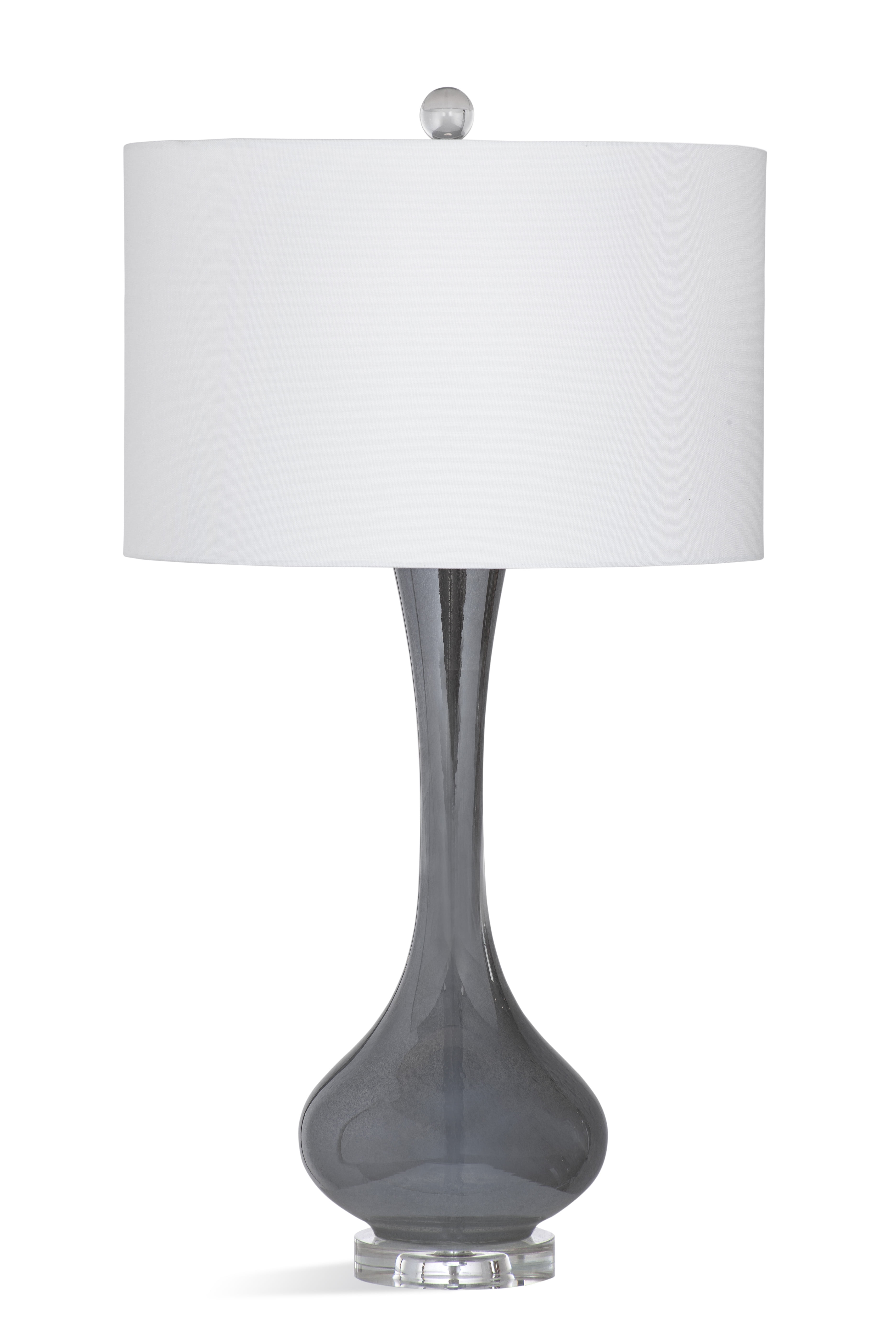 Trey Art Glass Table Lamp in Luster Gray Finish - Walmart.com
