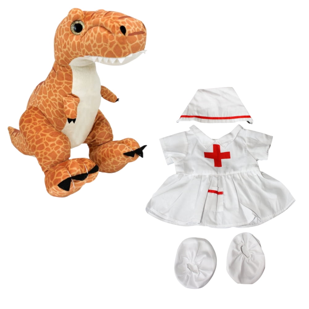 Trey The T-Rex with Nurse Outfit - 16 Inch Fearsome T-Rex Plush Dressed ...