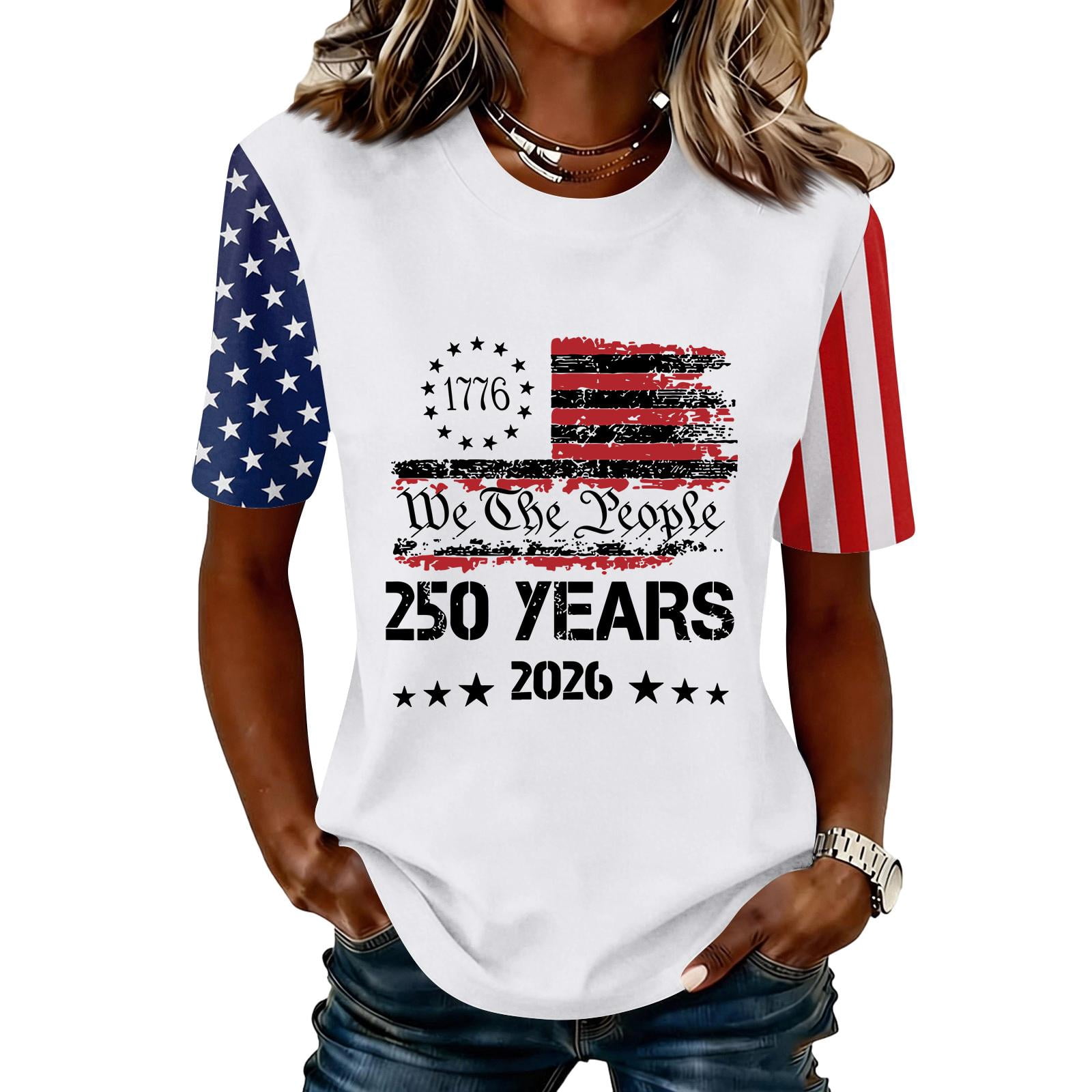 Trgacdwlo 1776-2026 250th Anniversary USA Shirt Women Freedom Memorial ...