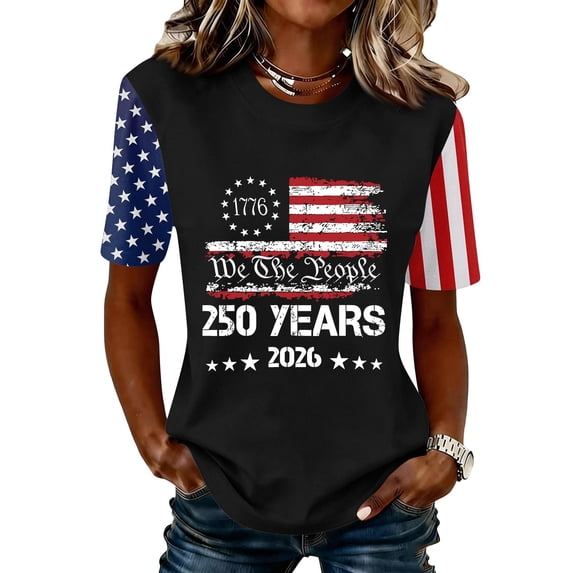 Trgacdwlo 1776-2026 250th Anniversary USA Shirt Women Freedom Memorial ...