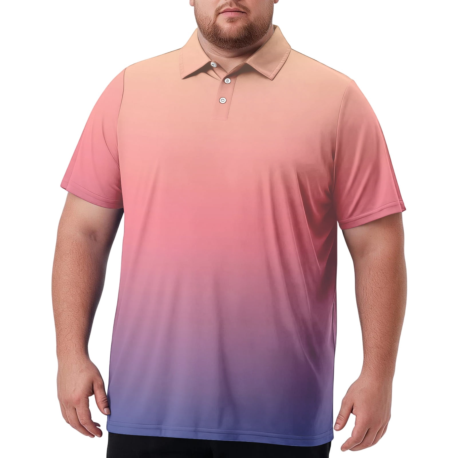 Trgacdwlo XL-8XL Big and Tall Golf Shirts for Men Gradient Quick Dry ...