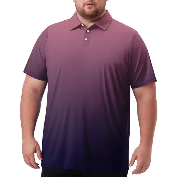 Trgacdwlo XL-8XL Big and Tall Mens Golf Shirt Gradient Quick Dry Mens ...