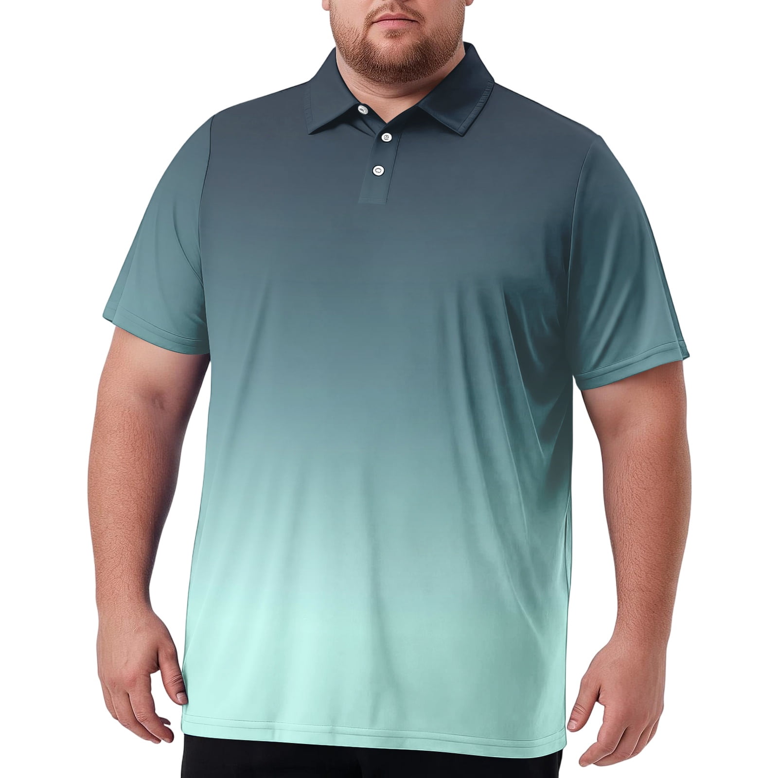 Trgacdwlo XL-8XL Big and Tall Mens Golf Shirt Gradient Quick Dry Short ...