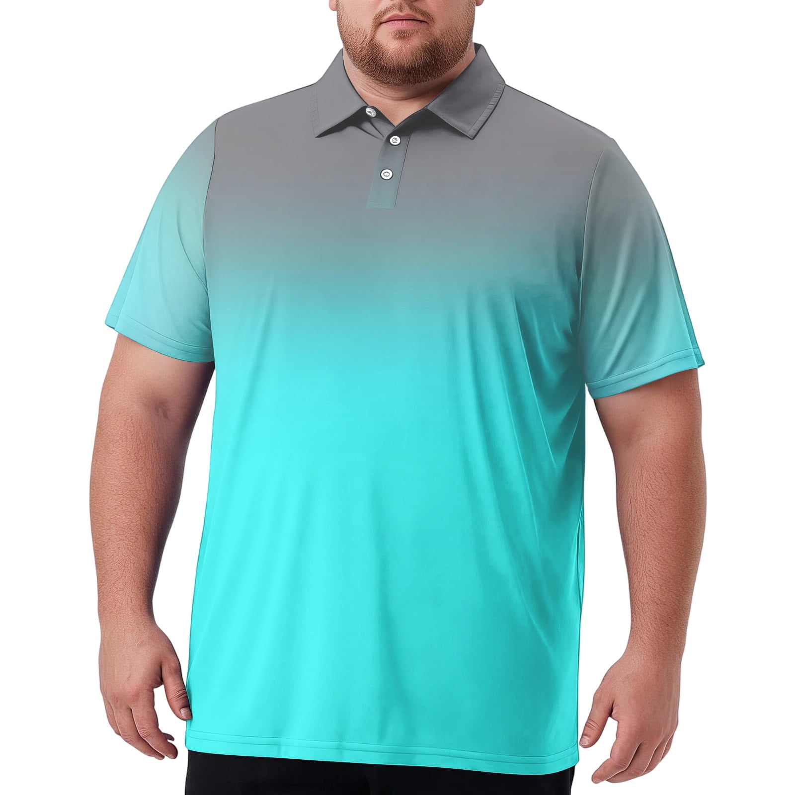 Trgacdwlo XL-8XL Big and Tall Mens Golf Shirts Gradient Quick Dry Short ...