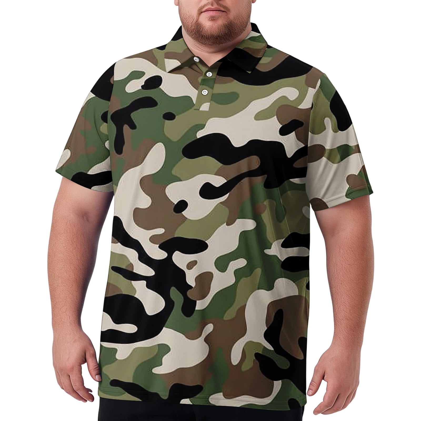 Trgacdwlo XL-8XL Camo Polo Shirt Men Big and Tall Short Sleeve Workout ...