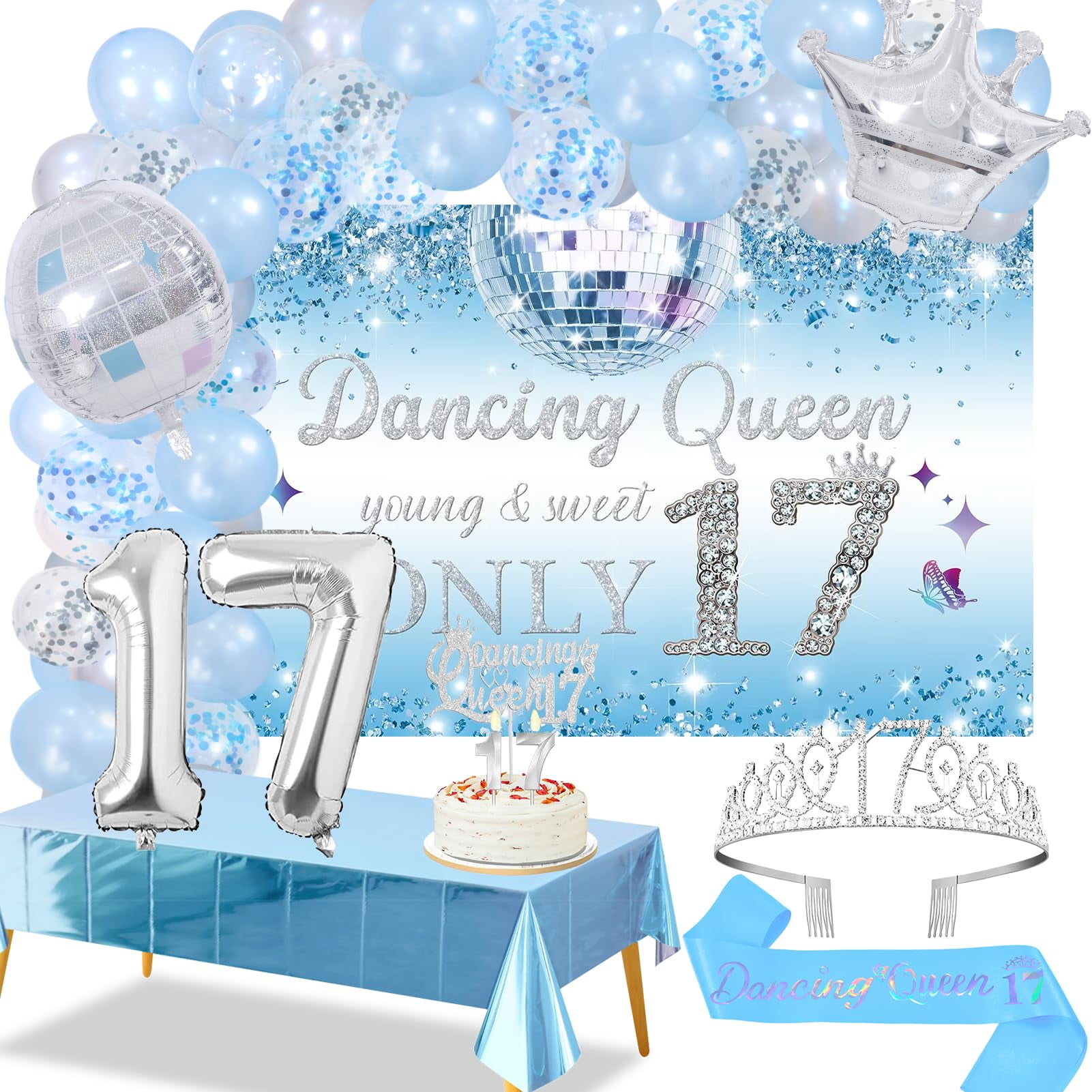 Trgowaul 17th Birthday Dancing STF9 Queen Party Decorations Girls ...