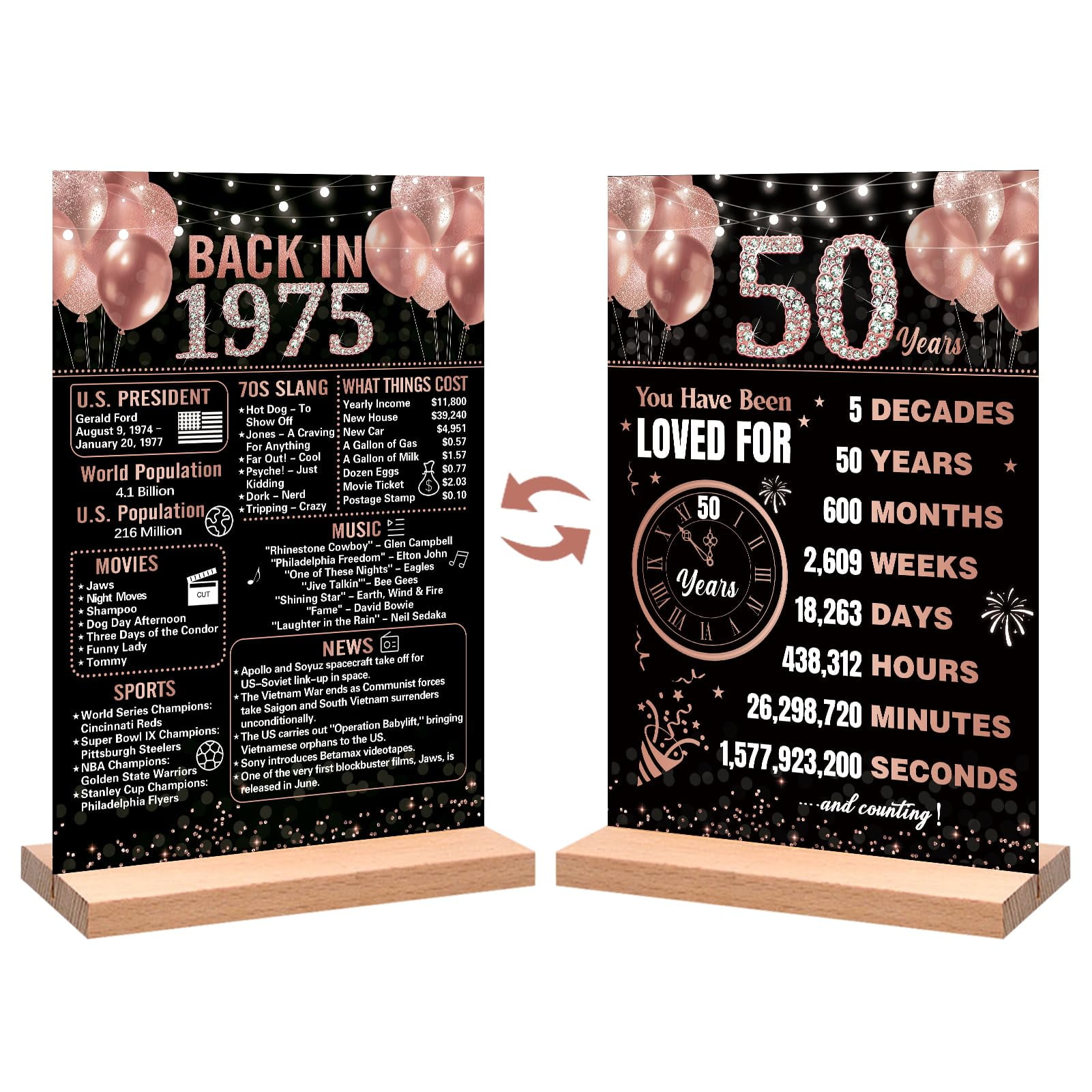 Trgowaul 50th Birthday Anniversary Decorations for ATT1Women, Rose in ...