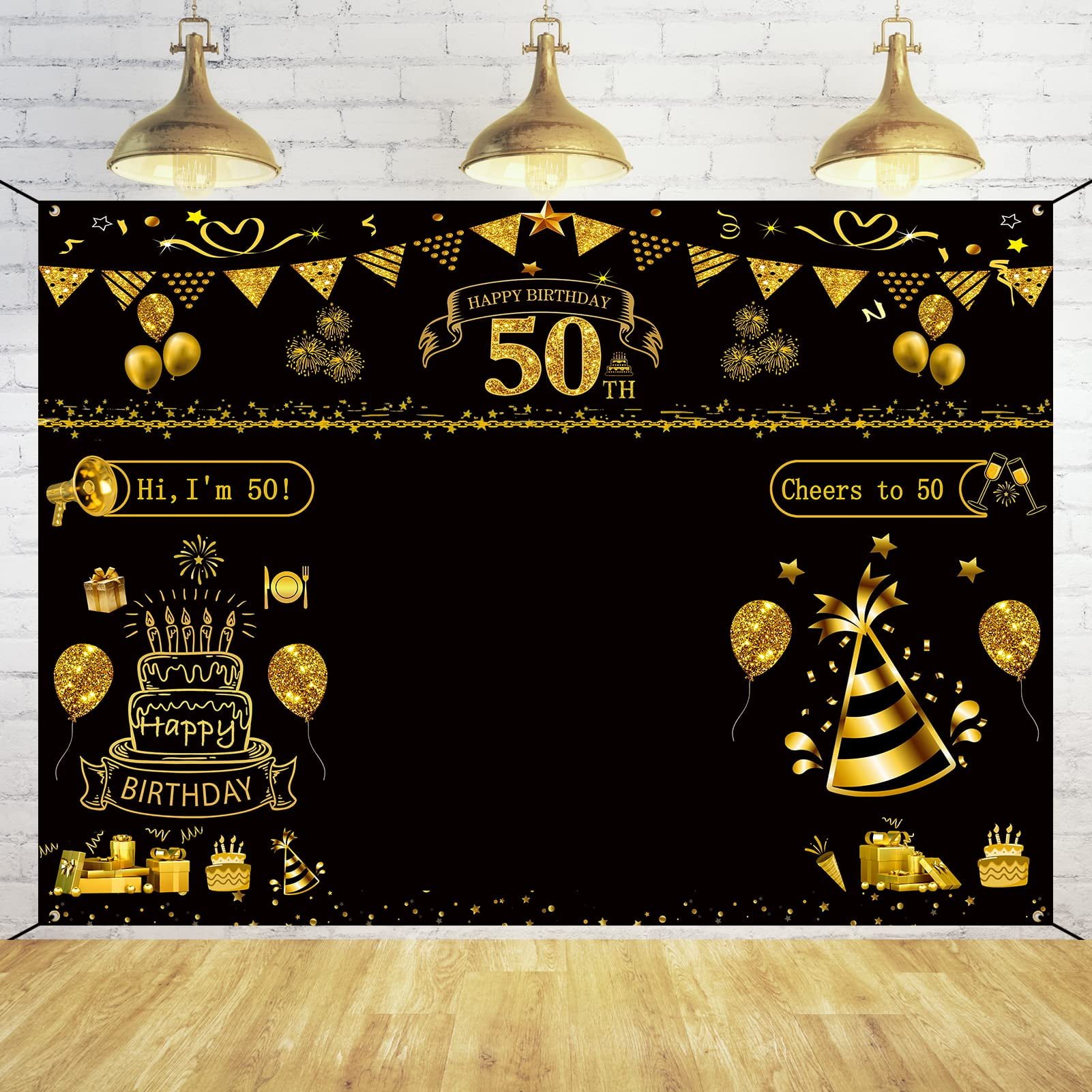 Trgowaul 50th Birthday Decorations for Men Women, Black and Gold 50th ...