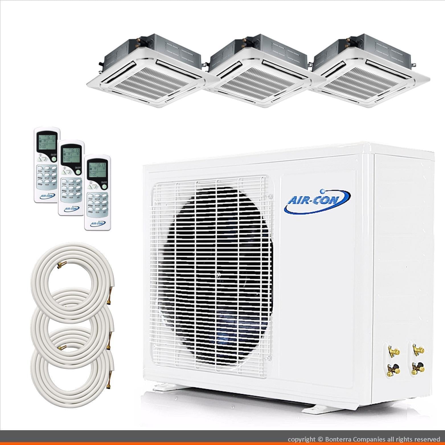 Tri 3 Zone 12000 18000 18000 Multi Zone Mini Split 21 Seer Ductless Air ...
