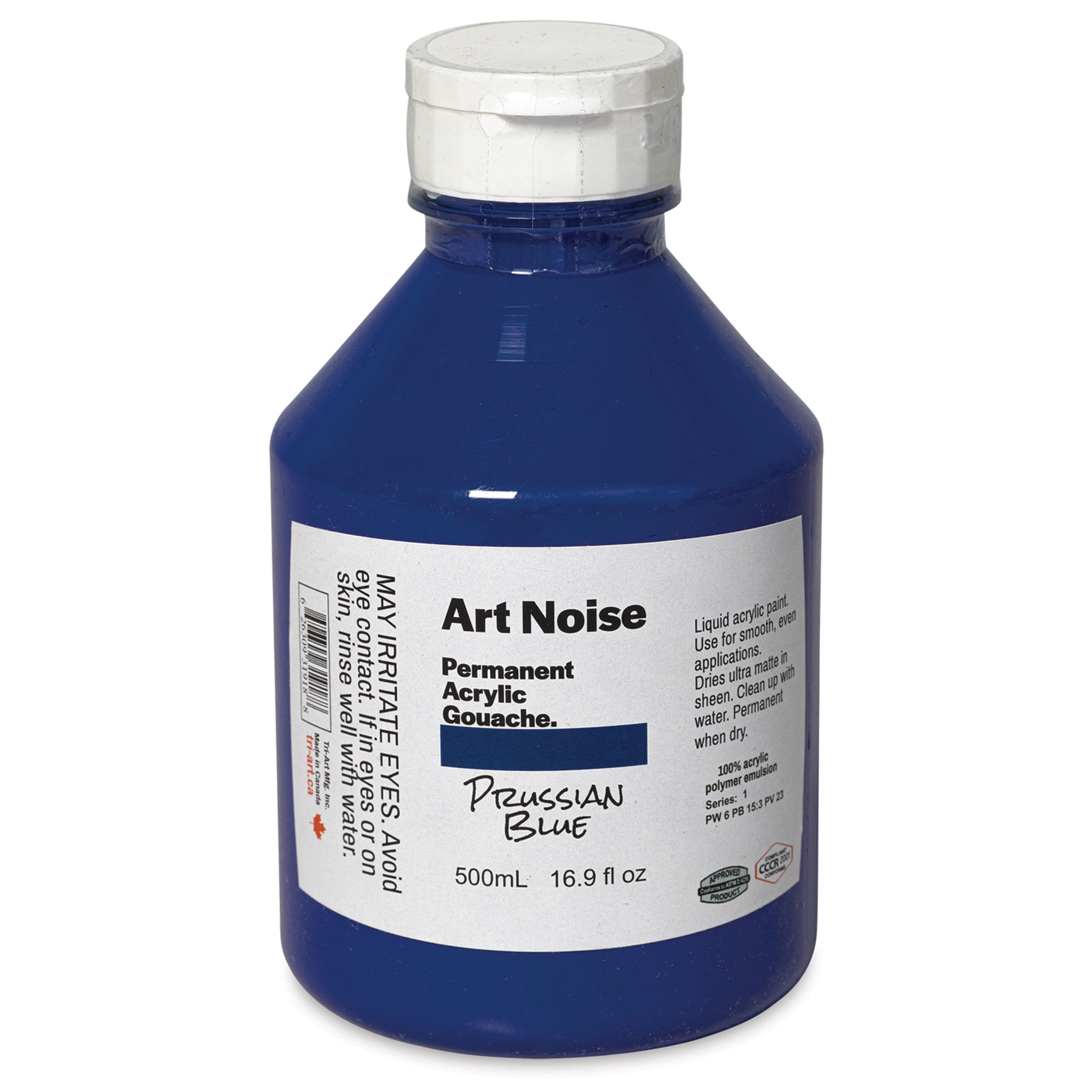 Tri-Art Art Noise Permanent Acrylic Gouache - Prussian Blue, 500 ml, Bottle - Walmart.com