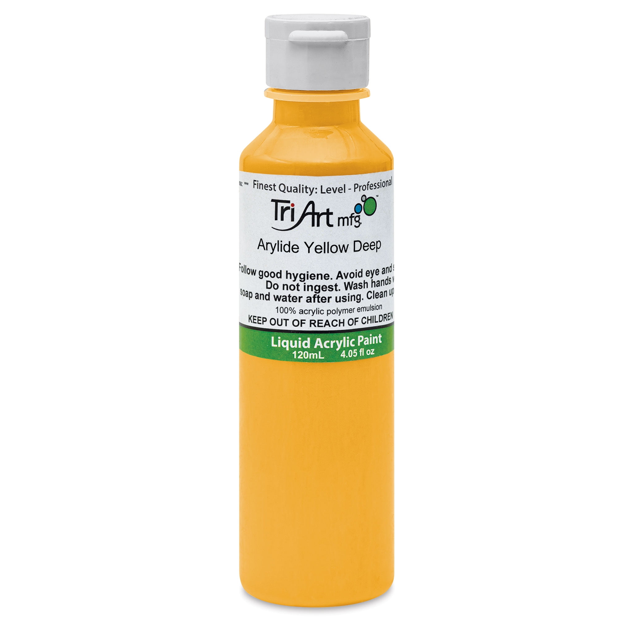 Tri-Art Liquid Artist Acrylics - Arylide Yellow Deep, 120 ml bottle ...