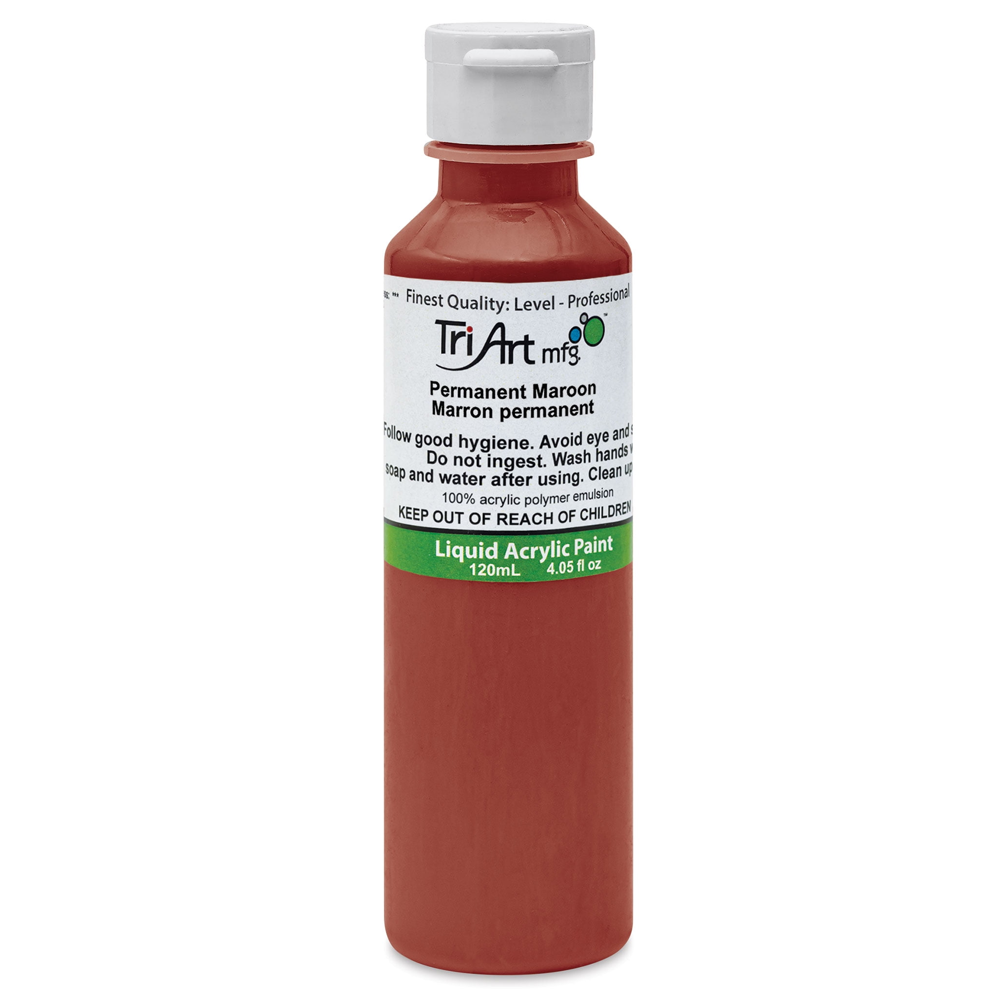 Tri-Art Liquid Artist Acrylics - Permanent Maroon, 120 ml bottle ...