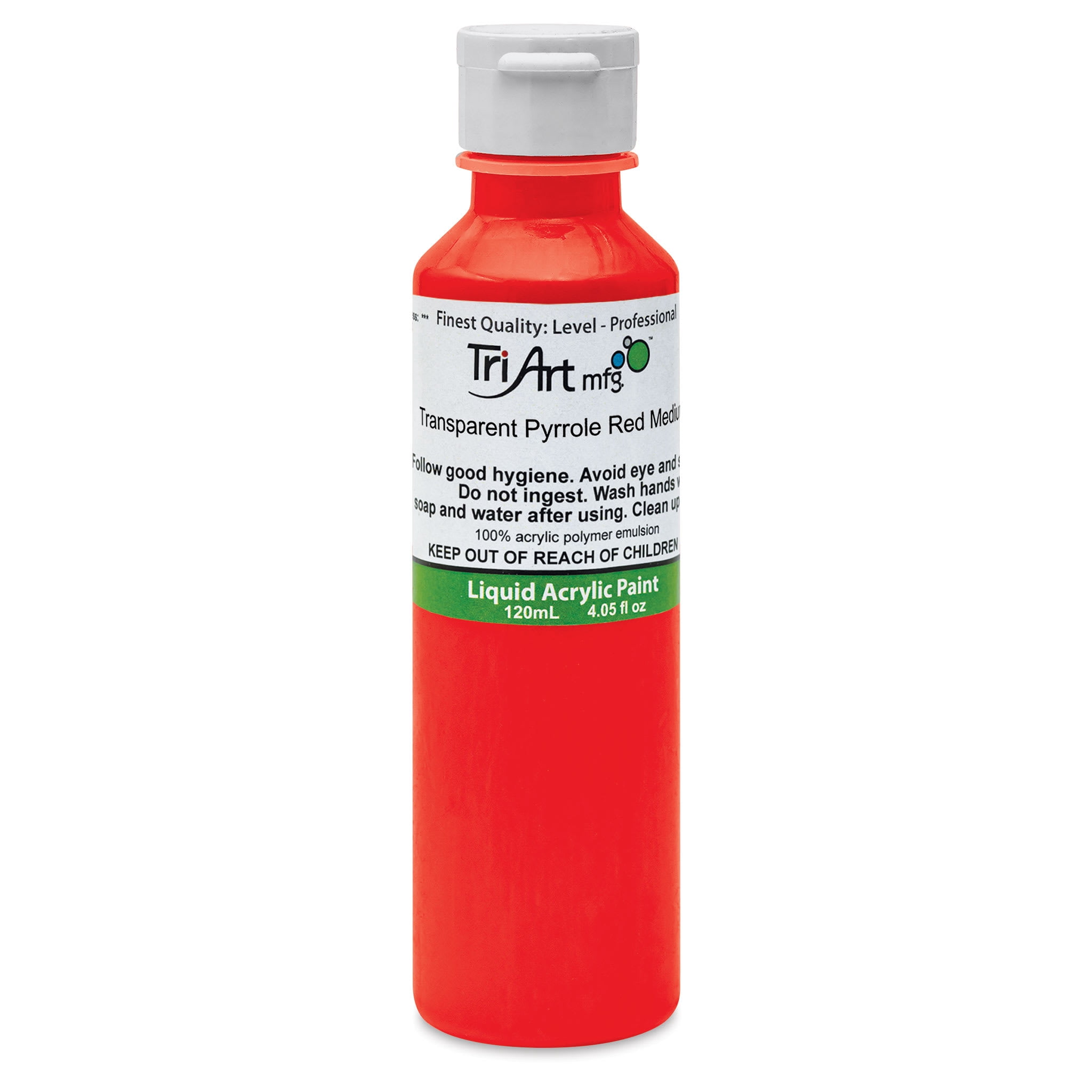Tri-Art Liquid Artist Acrylics - Transparent Pyrrole Red Medium, 120 ml ...