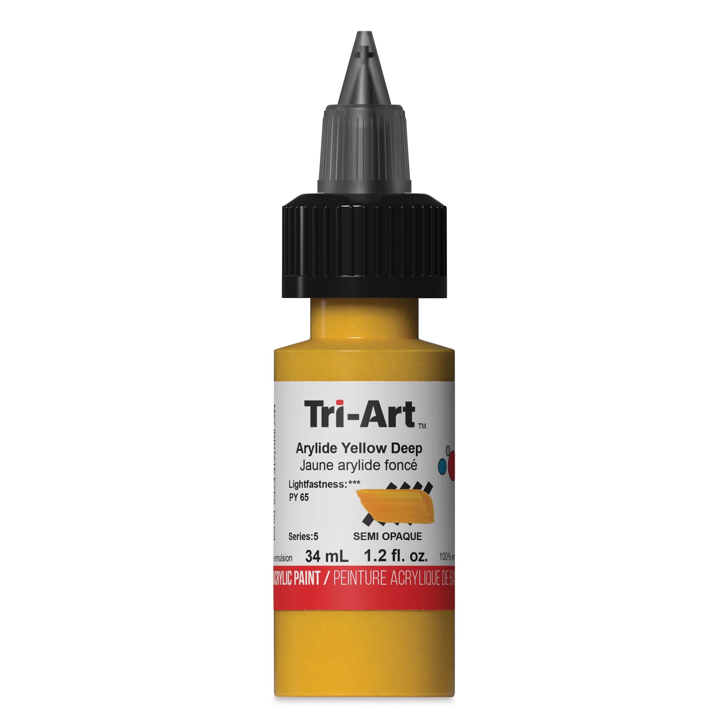 Tri-Art Low-Viscosity Artist Acrylic - Arylide Yellow Deep, 34 ml Tube ...