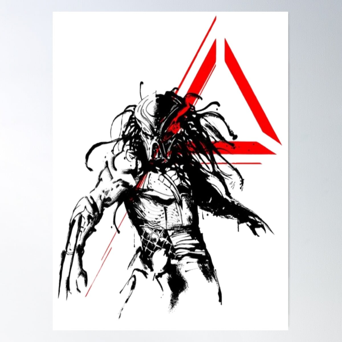 Tri_Beam Red Laser Sight Yautja With Alien Poster Wall Art, Modern Wall ...