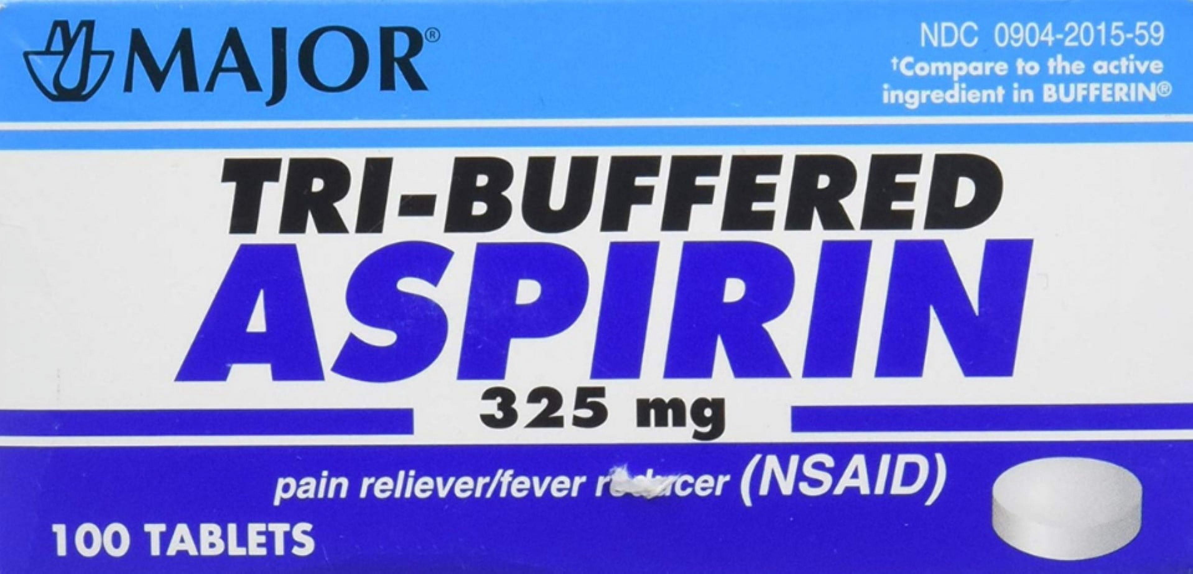 Major Tri-Buffered Aspirin Tablets 325 mg, Pain Relief for Headaches ...