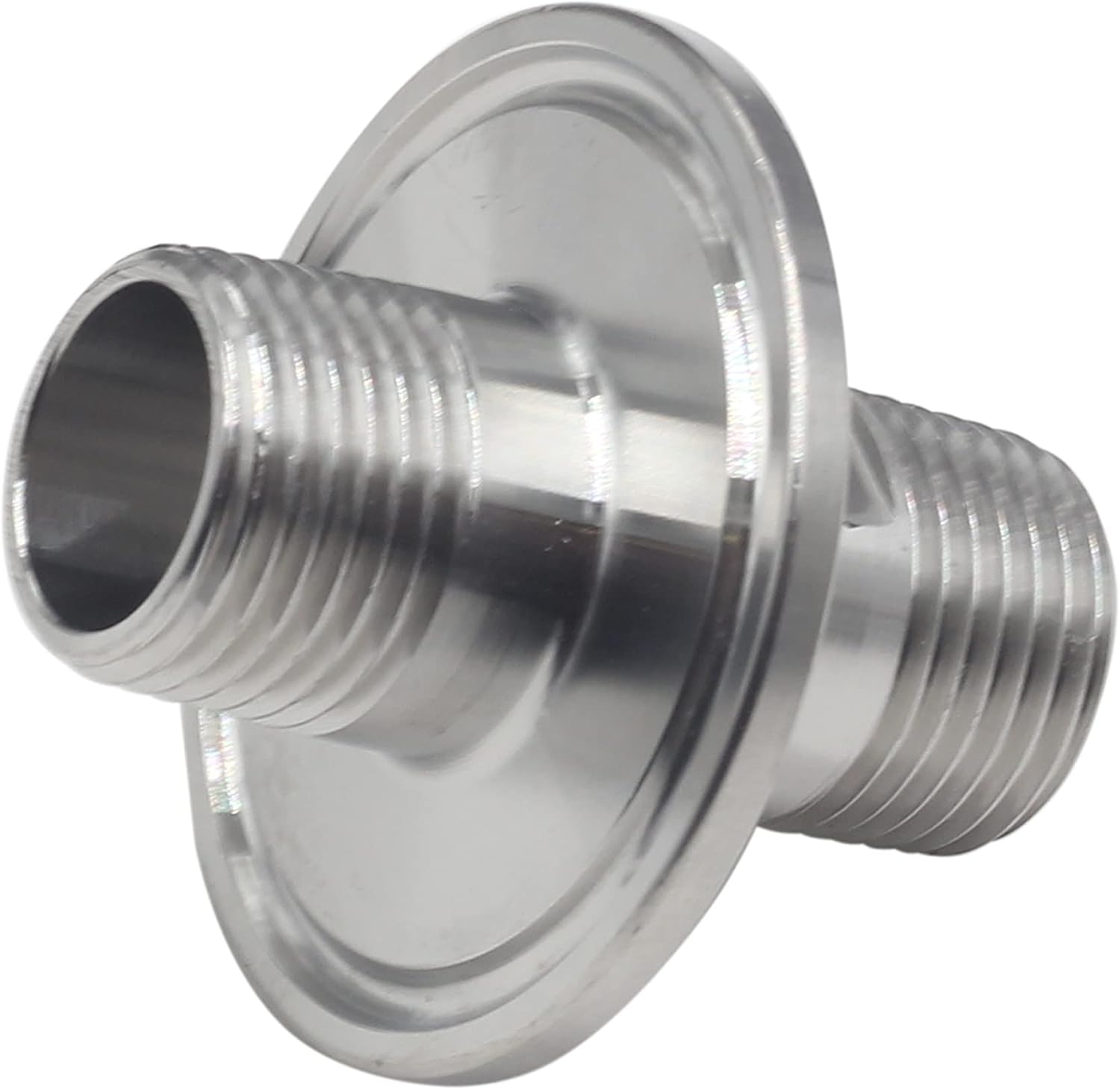 Tri Clamp 1.5" w/ (2) 1/2" MNPT Inside/Outside Thread Sanitary Pipe ...