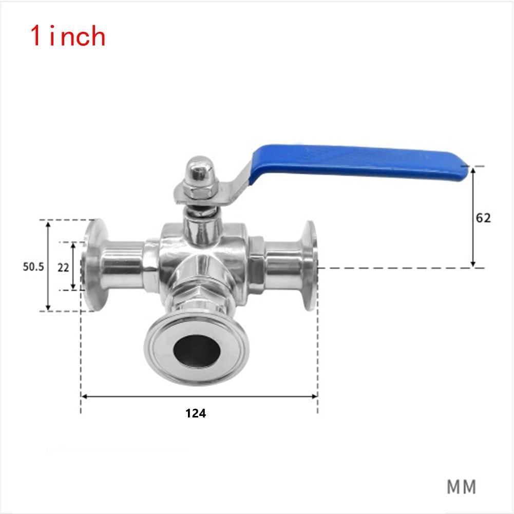 Tri Clamp Sanitary Ball Valve, 3-Way Ball Valve T-Port Stainless Steel ...