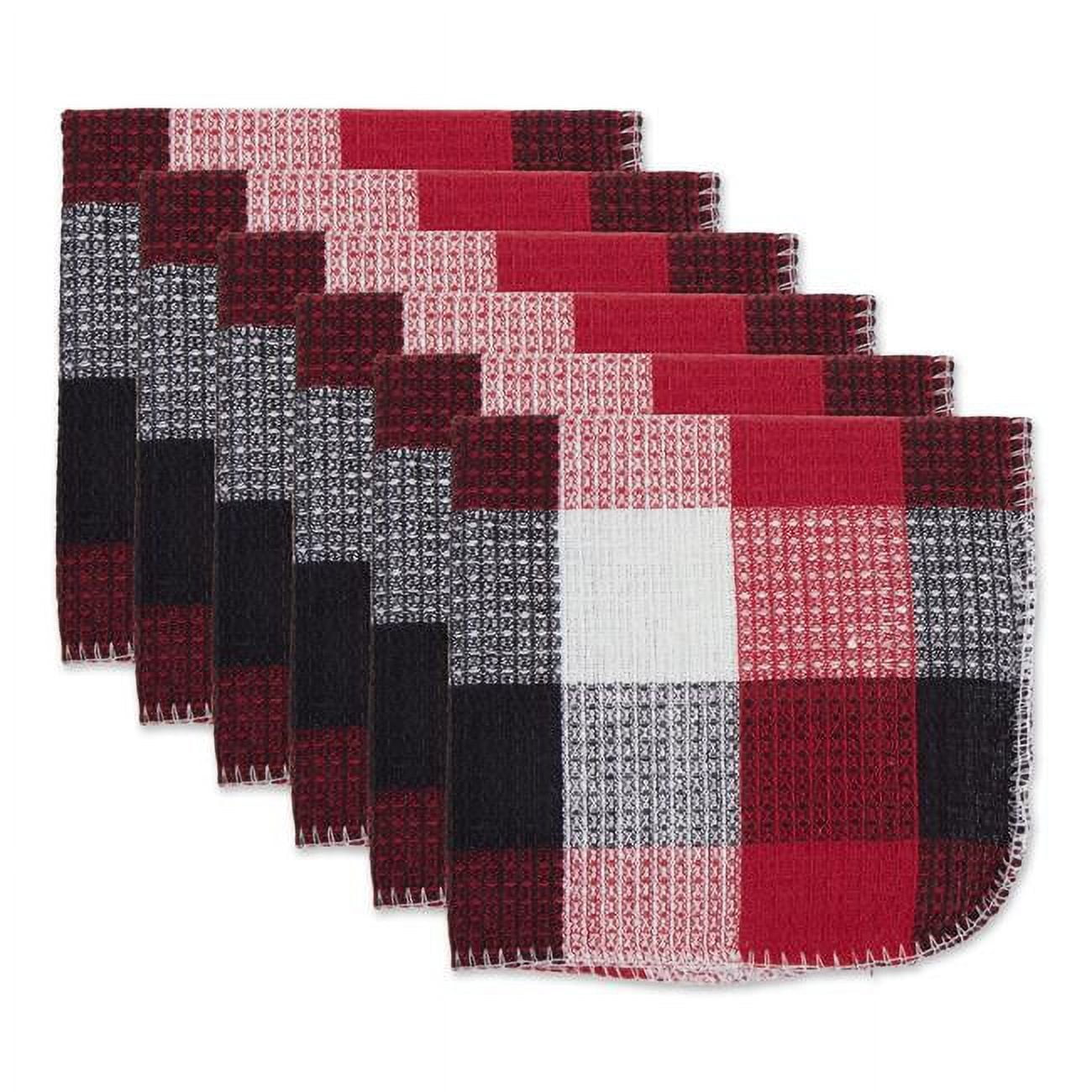 Tri Color Check Scrubber Dishcloth, Cardinal Red - Set of 6 - Walmart.com