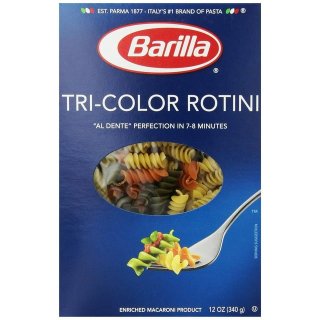 Tri-Color Rotini Pasta, 12 Oz. Box (Pack Of 16) - Non-Gmo Pasta Made ...