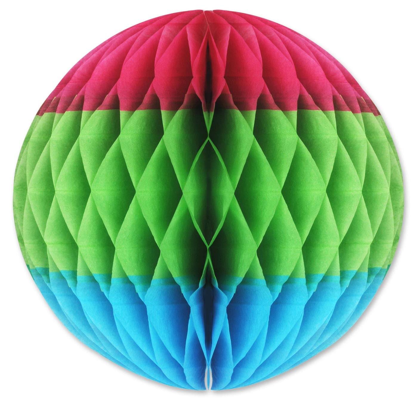 Tri-Color Tissue Ball (cerise, lt green, turquoise) Party Accessory (1 ...