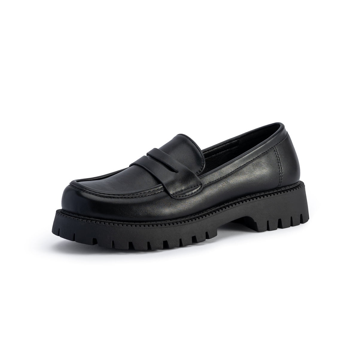 Elecsop Platform Loafers for Women, Low Top Chunky Lug Sole Penny ...