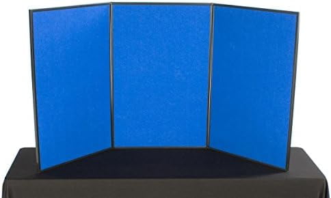 Tri Fold 3-Panel Display Board, 72 x 36, with Blue Hook & Loop ...
