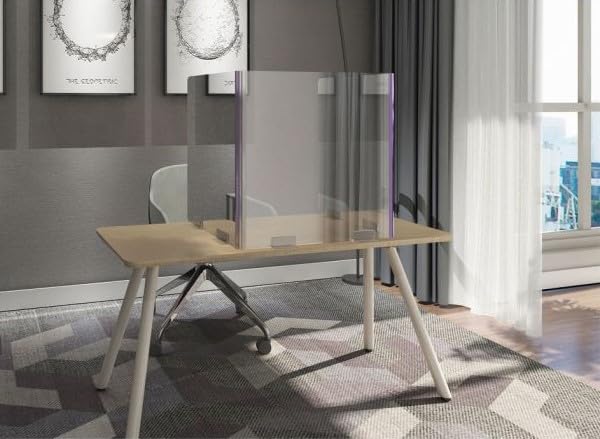 Tri-Fold Acrylic Protective Sneeze Guard (2 Pack) for Desk or Counter ...