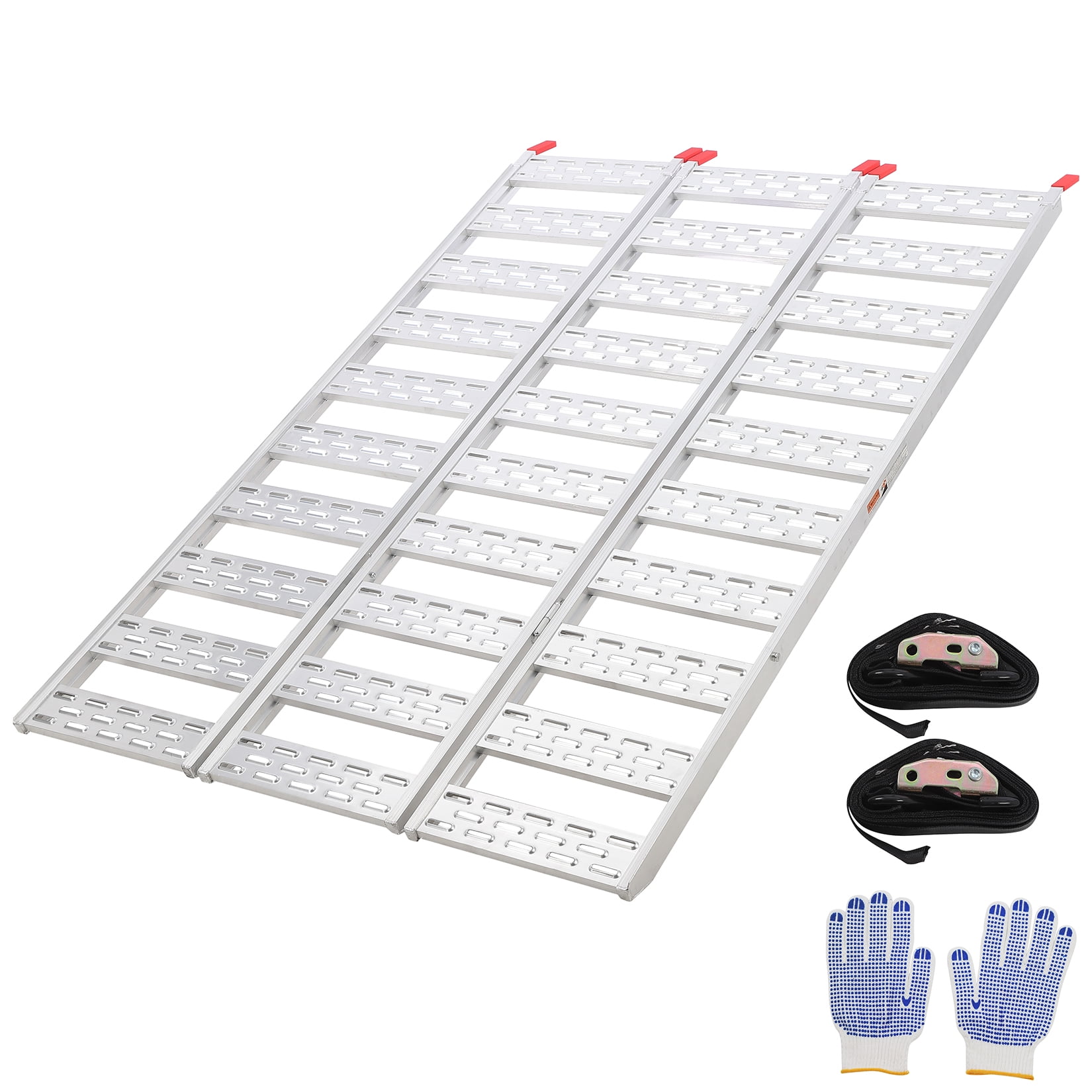 Tri-Fold Aluminum Loading Ramp,76" x 50" Portable Ramp with Treads for ...