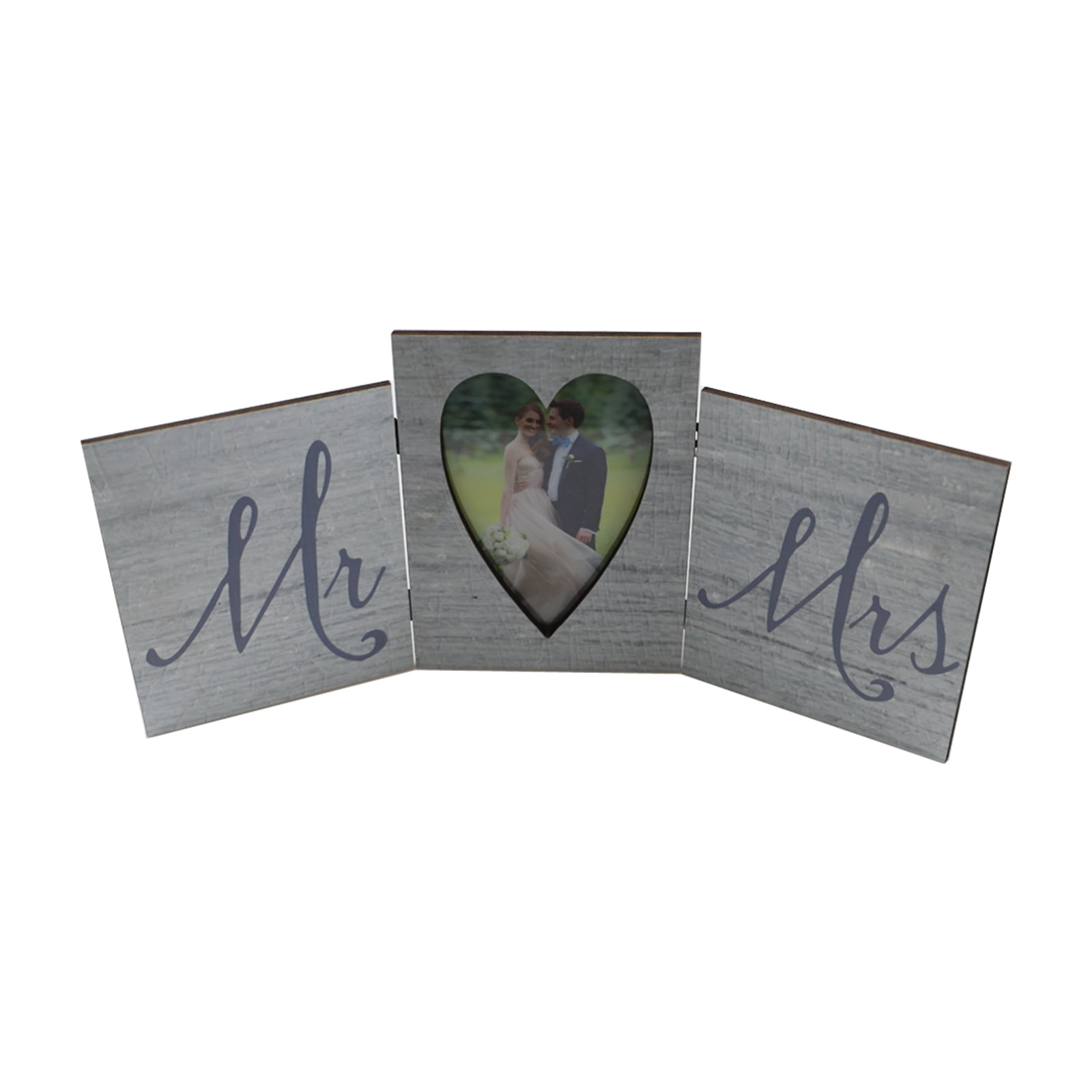 Tri-Fold Hinged Photo Frame Wooden Picture Frame with Plexiglass Board ...