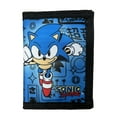 Kids Tri-Fold Wallet - Licensed Sonic the Hedgehog Blue Theme - Run ...